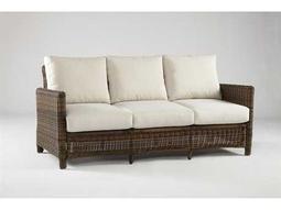 South Sea Rattan Del Ray Wicker Chestnut Round Glass Outdoor Patio ...