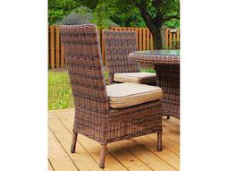 South Sea Rattan Del Ray Wicker Chestnut Round Glass Outdoor Patio ...