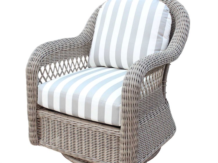 South Sea Rattan Arcadia Wicker Driftwood Swivel Glider Outdoor Patio ...