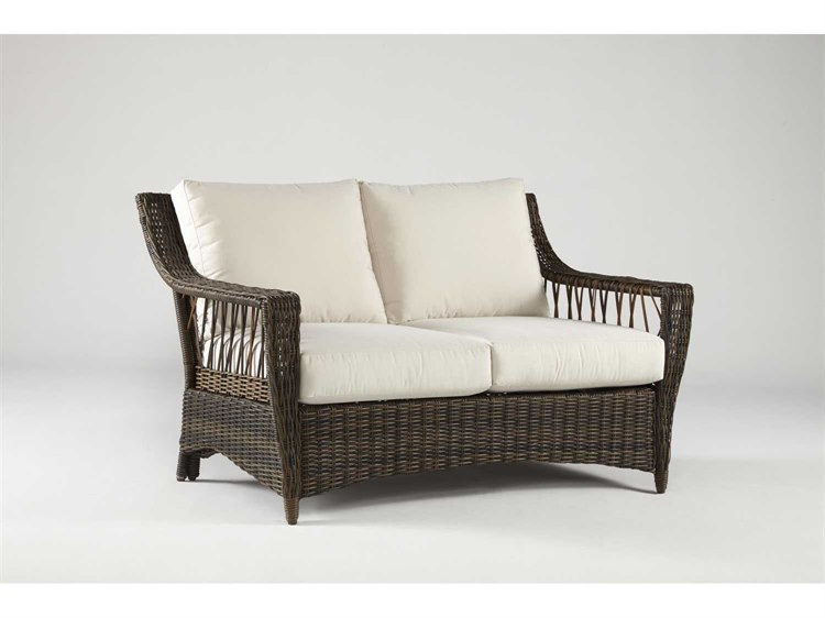 South Sea Rattan Saint John Wicker Cappuccino Outdoor Loveseat | SR78502