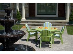 Seaside Casual Classic Adirondack Recycled Plastic Patio Dining Set | SSCCLSSCADINSET6