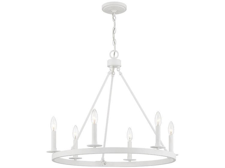 Savoy House Meridian 6-Light Bisque White Candelabra Chandelier ...