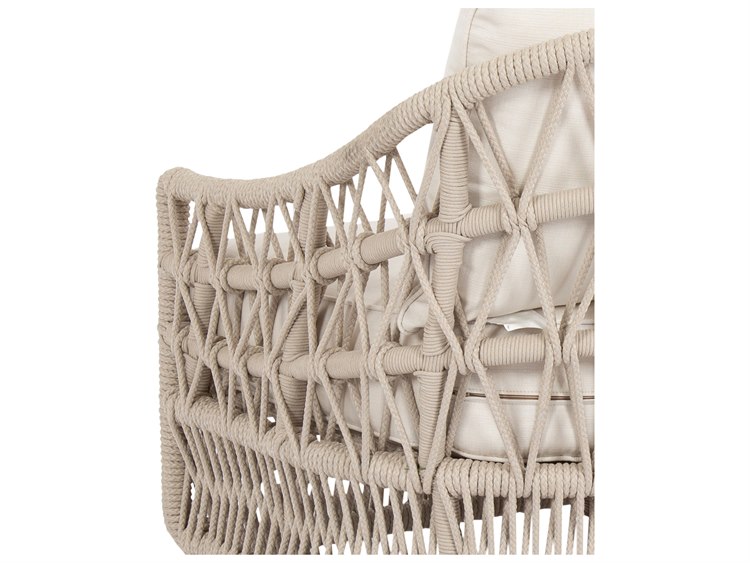 Sunset West Dana Wicker Cushion Patio Lounge Chair in Linen Canvas with ...