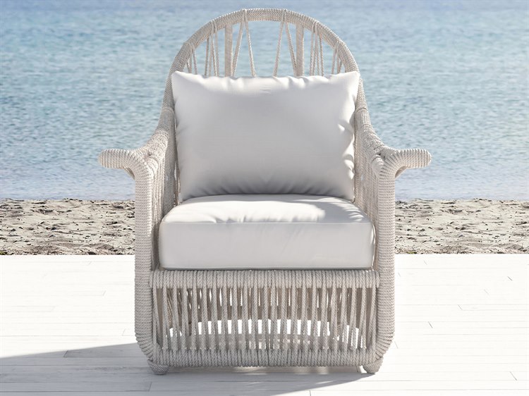 Sunset West Dana Wicker Cushion Outdoor Patio Lounge Chair in Linen ...