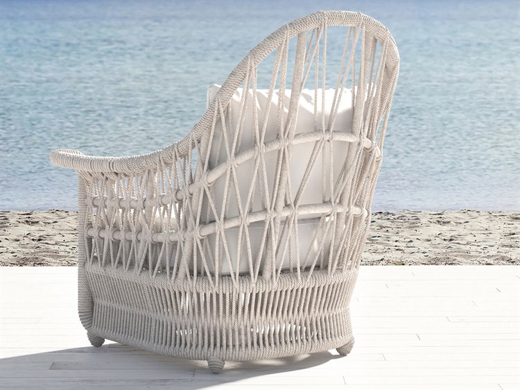 Sunset West Dana Wicker Cushion Outdoor Patio Lounge Chair in Linen ...