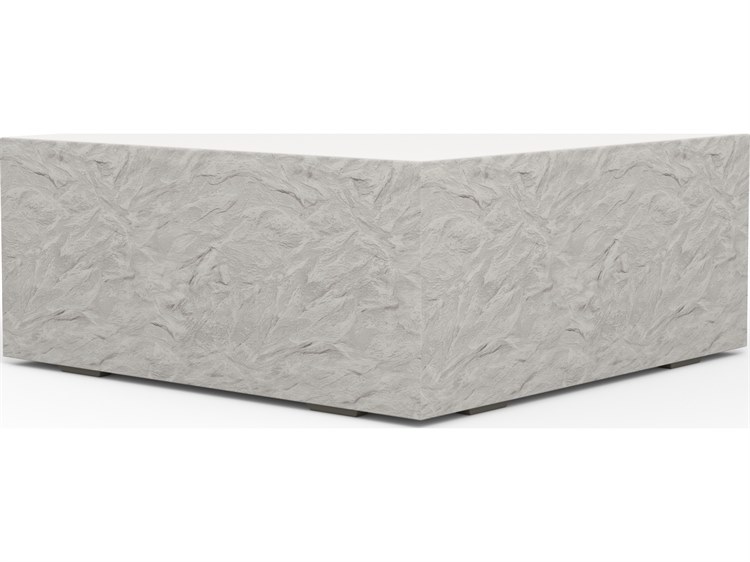 Sunset West Antique Stone Resin Bone White Square Patio Coffee Table ...