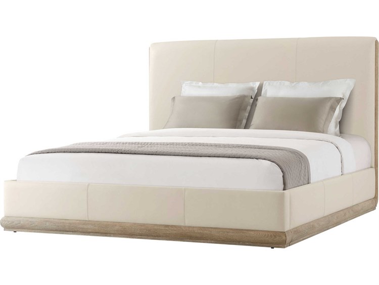Theodore Alexander Repose Grey Oak Wood King Platform Bed | TALTA830132BGR