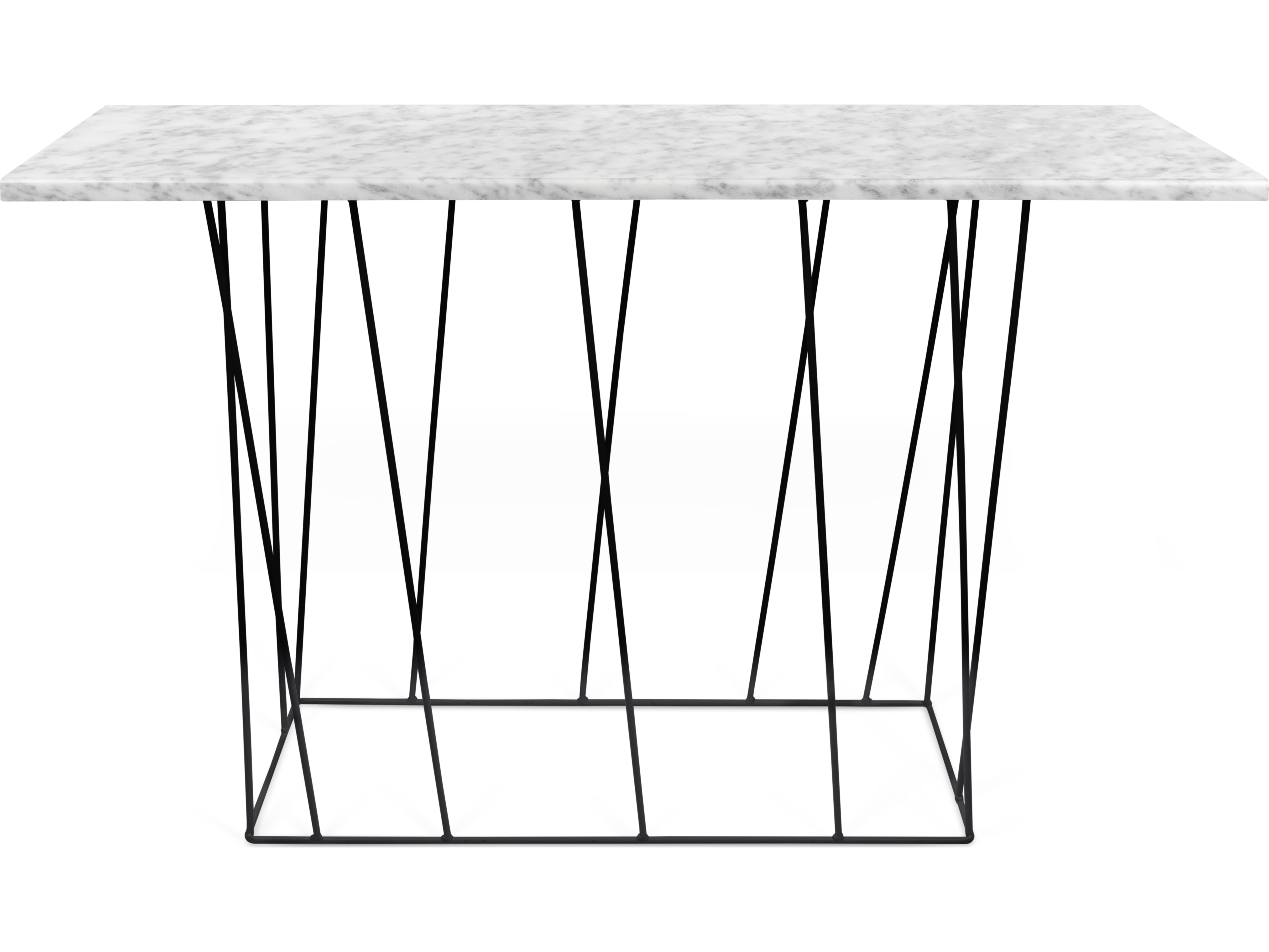 TemaHome Helix White Marble / Black 47'' Wide Rectangular Console Table ...