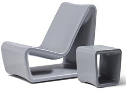 Tupelo Goods Loop Marine Grade Polyethylene Lounge Chair in Concrete ...