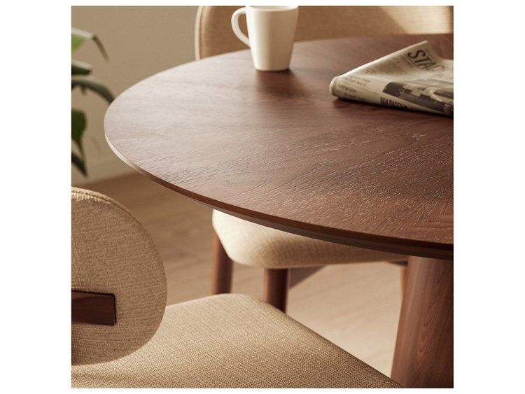 Urbia Modern Brazilian Mona Round Wood Nogueira Dining Table | URBBSM20821108