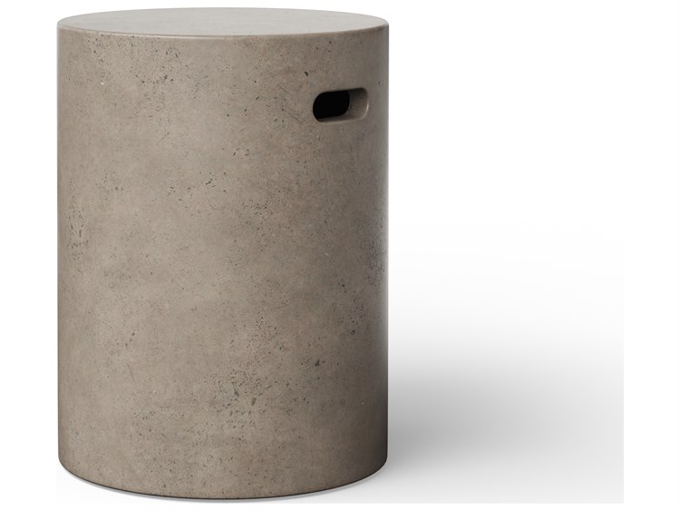 Urbia Cylinder Concrete Dark Grey Gray Accent Stool | URBVGSCYLSTOOL
