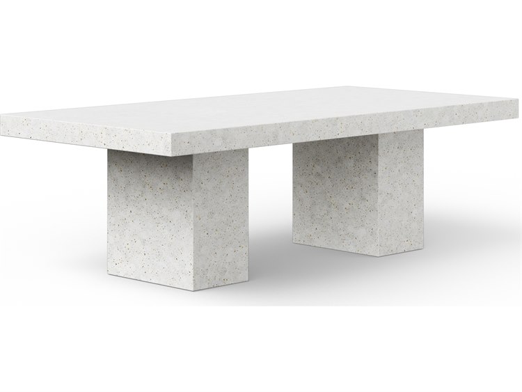 Urbia Outdoor Mixx Ivory Terrazzo Concrete Rectangular Dining Table ...