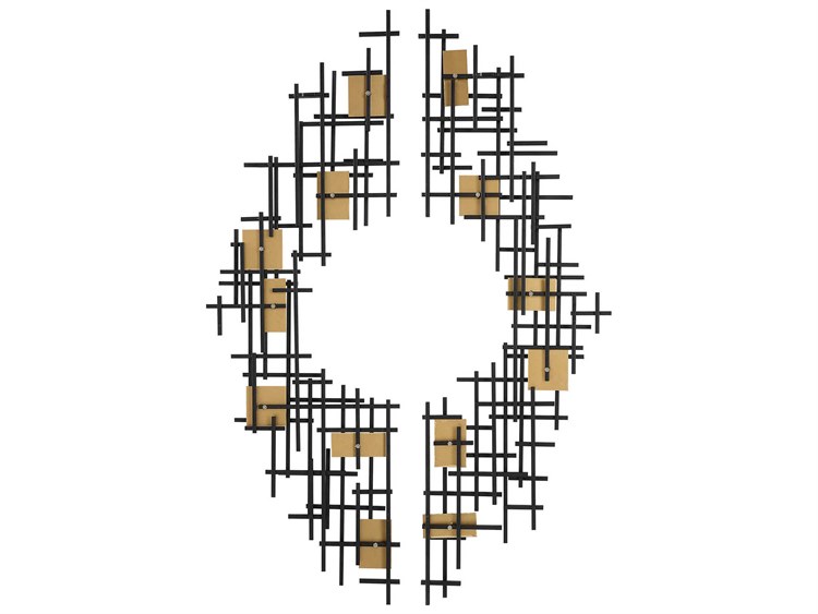 Uttermost Reflection Matte Black with Gold Leaf Accents Metal Wall Art ...