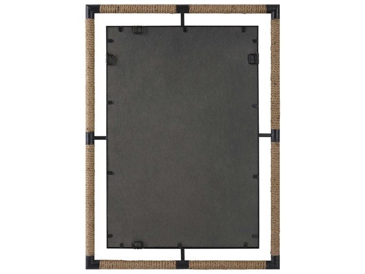 Uttermost Melville Rust Black / Natural Rope Rectangular Wall Mirror ...