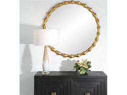Uttermost Sutton Aged Gold Round Wall Mirror | UT09989