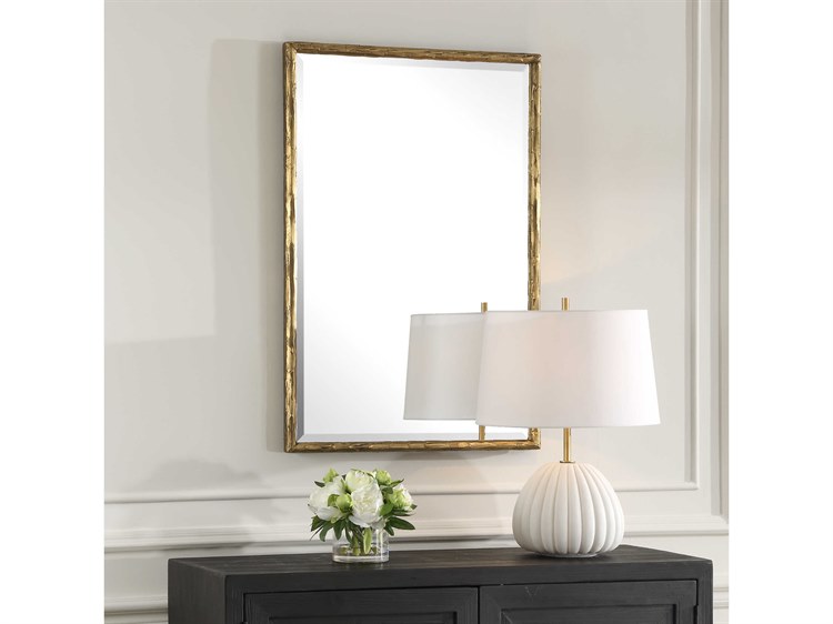 Uttermost Sutton Aged Gold Rectangular Wall Mirror | UT09993