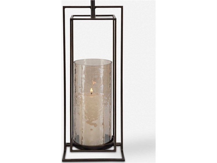 Uttermost Wenman Dark Bronze Gold Candle Holder | UT18106