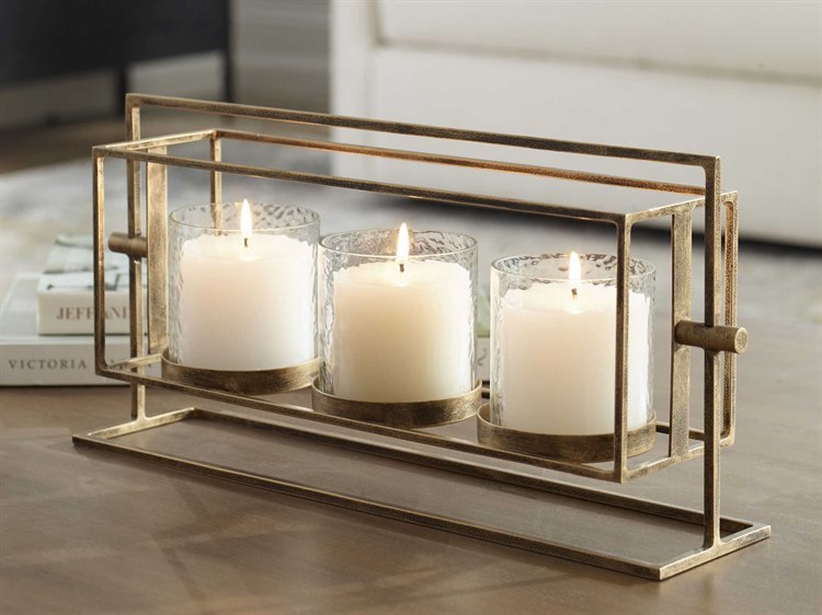 Uttermost Wenman Antique Gold Candle Holder | UT18107