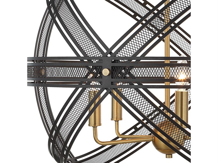 Uttermost Spherical 5-Light Bronze Antique Brass Globe Pendant | UT21606