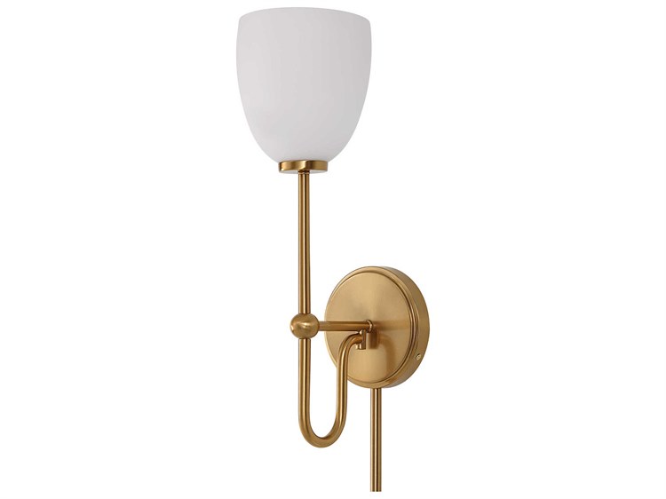 Uttermost Trophy 1-Light Warm Brass Wall Sconce | UT22580