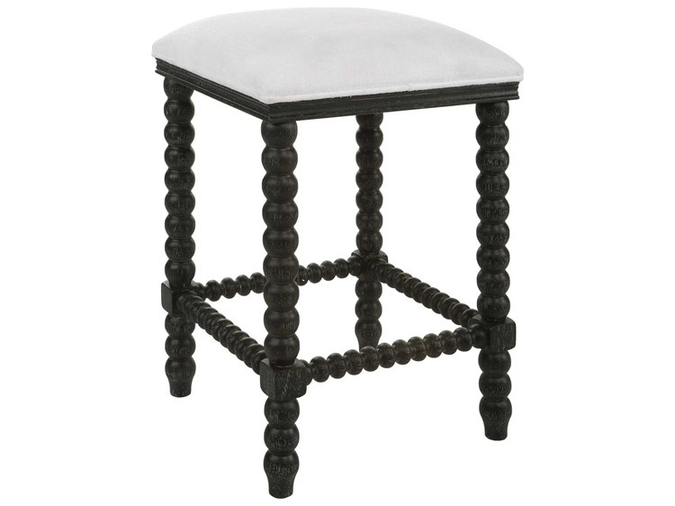 Uttermost Pryce Upholstered Hardwood Black Counter Stool | UT23684