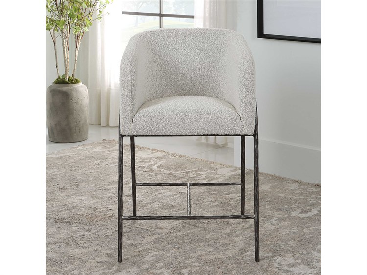 Uttermost Jacobson Upholstered Aged Black Counter Stool | UT23737