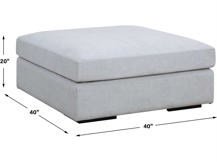 Uttermost Refuge Light Cloud Blue Upholstered Ottoman | UT23853O
