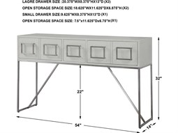 Uttermost Taja Rectangular Wood Brushed Brass Light Gray Console Table | UT22972