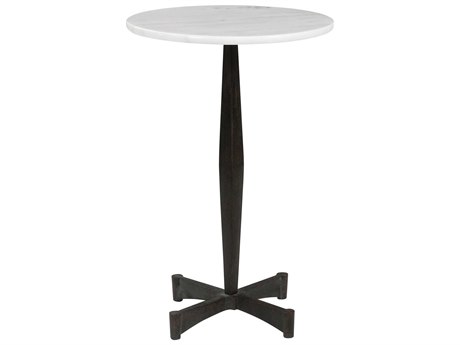Uttermost Kenna Matte White 16'' Wide Round Pedestal Table | UT25734