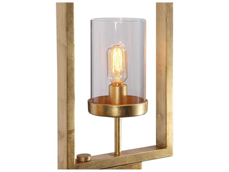 Uttermost Cielo Antiqued Gold Leaf Glass Floor Lamp | UT281891