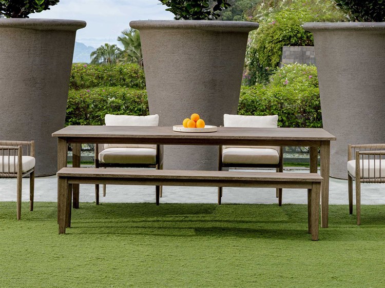 Uttermost Outdoor Forsyth Weathered Dark Gray Wood Rectangular Dining Table | UTO50192