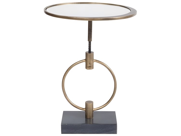 Vanguard Furniture Barry Goralnick Montgomery Round Mirror French Brass ...