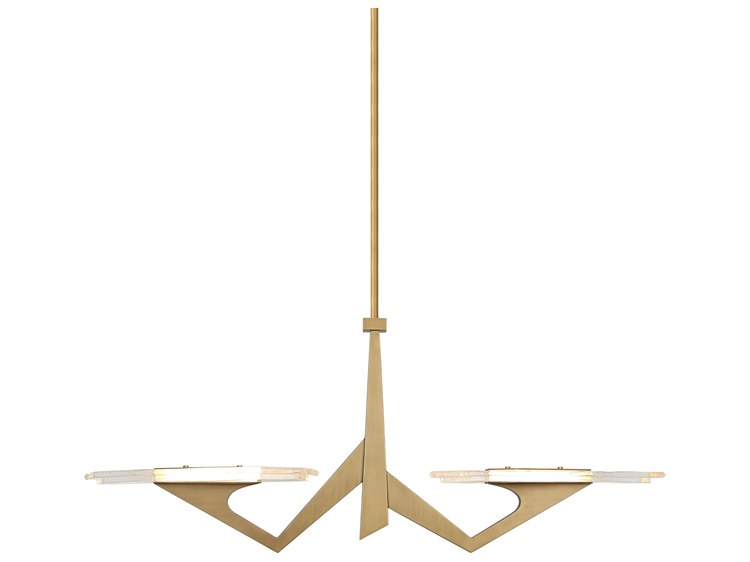 Varaluz Down The Wrong Path Gold Linear Island Pendant | VAR530N02LBK