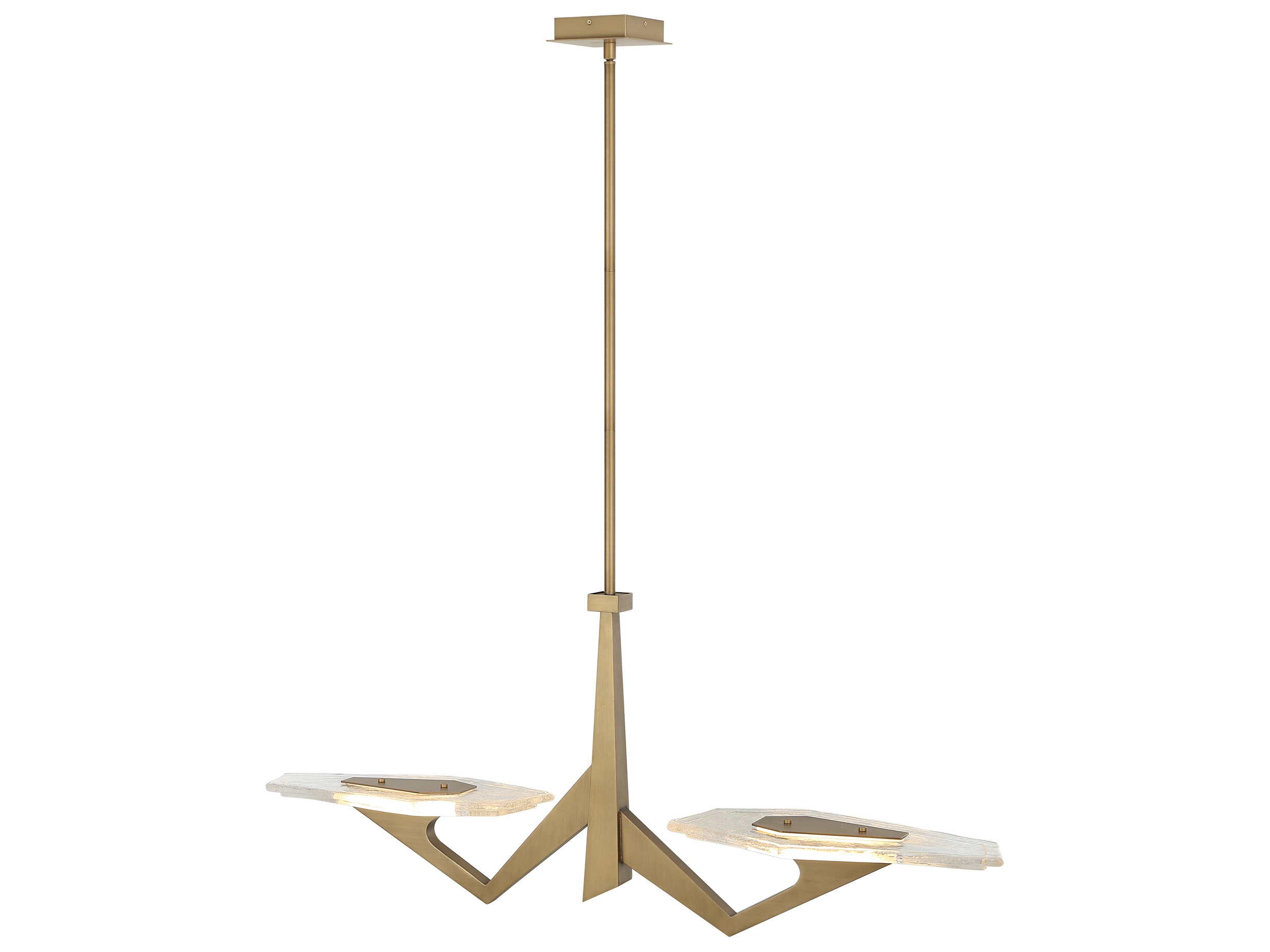 Varaluz Down The Wrong Path Gold Linear Island Pendant | VAR530N02LBK