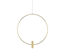 Visual Comfort Modern Layla 1-Light Natural Brass Round Pendant ...