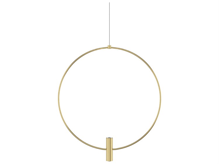 Visual Comfort Modern Layla 1-Light Natural Brass Round Pendant ...