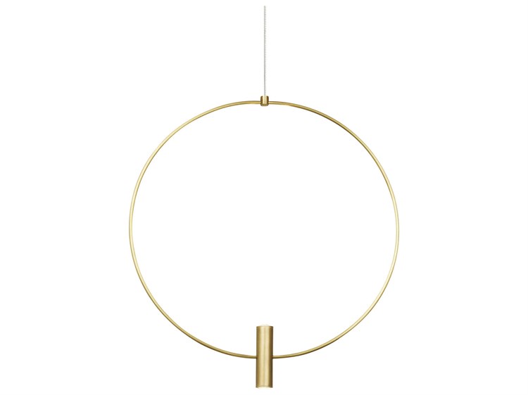 Visual Comfort Modern Layla 1-Light Natural Brass Round Pendant ...