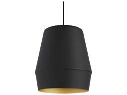 Visual Comfort Modern Allea 1-Light Black Gold Mini Pendant | VCM700TDALEBG