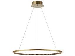 Visual Comfort Modern Vellavi 1-Light Natural Brass Round Pendant ...