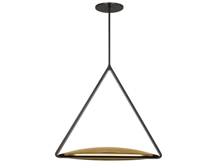 Visual Comfort Modern Cymbal 1-Light Dark Bronze natural Brass Bowl ...