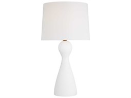Visual Comfort Studio Constance Textured White Linen Fabric Floor Lamp ...
