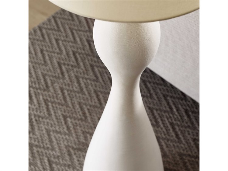 Visual Comfort Studio Constance Textured White Linen Fabric Floor Lamp ...