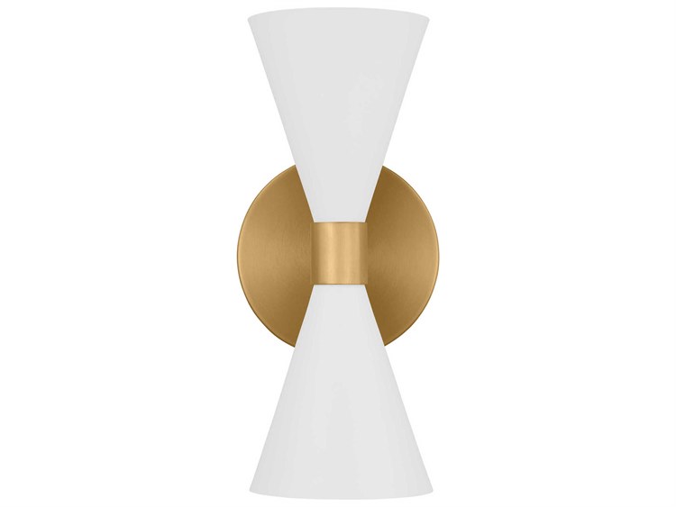Visual Comfort Studio Albertine 2-Light Matte White Brass Wall Sconce ...