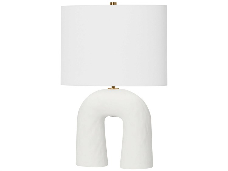 Visual Comfort Studio Aura Matte White Linen Table Lamp | VCSHT1081MWC1