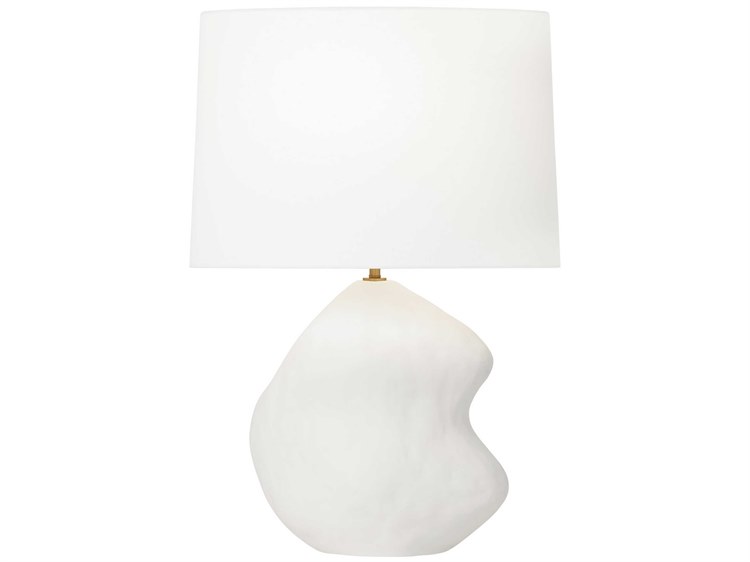 Visual Comfort Studio Broxton Matte White Linen Table Lamp | VCSHT1091MWC1