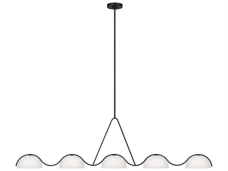 Visual Comfort Studio Nido 5-Light Midnight Black Linear Island Pendant ...