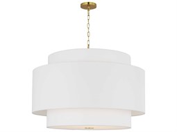 Visual Comfort Studio Bronte 4-Light Burnished Brass White Pendant ...