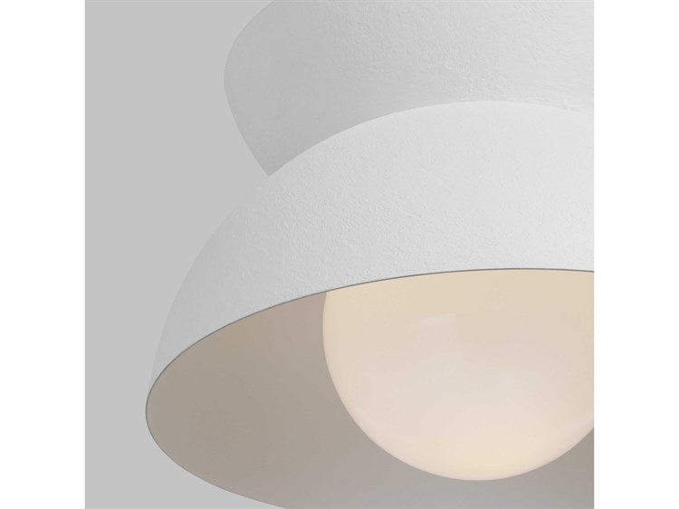 Visual Comfort Studio Beaunay 1-Light Cast Plaster White Dome Pendant ...