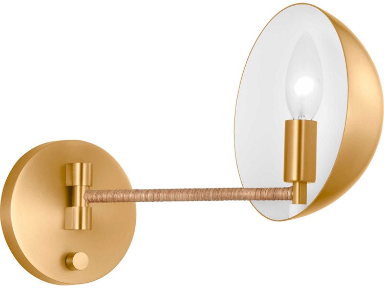 Visual Comfort Studio Balleroy 1-Light Burnished Brass Wall Sconce ...