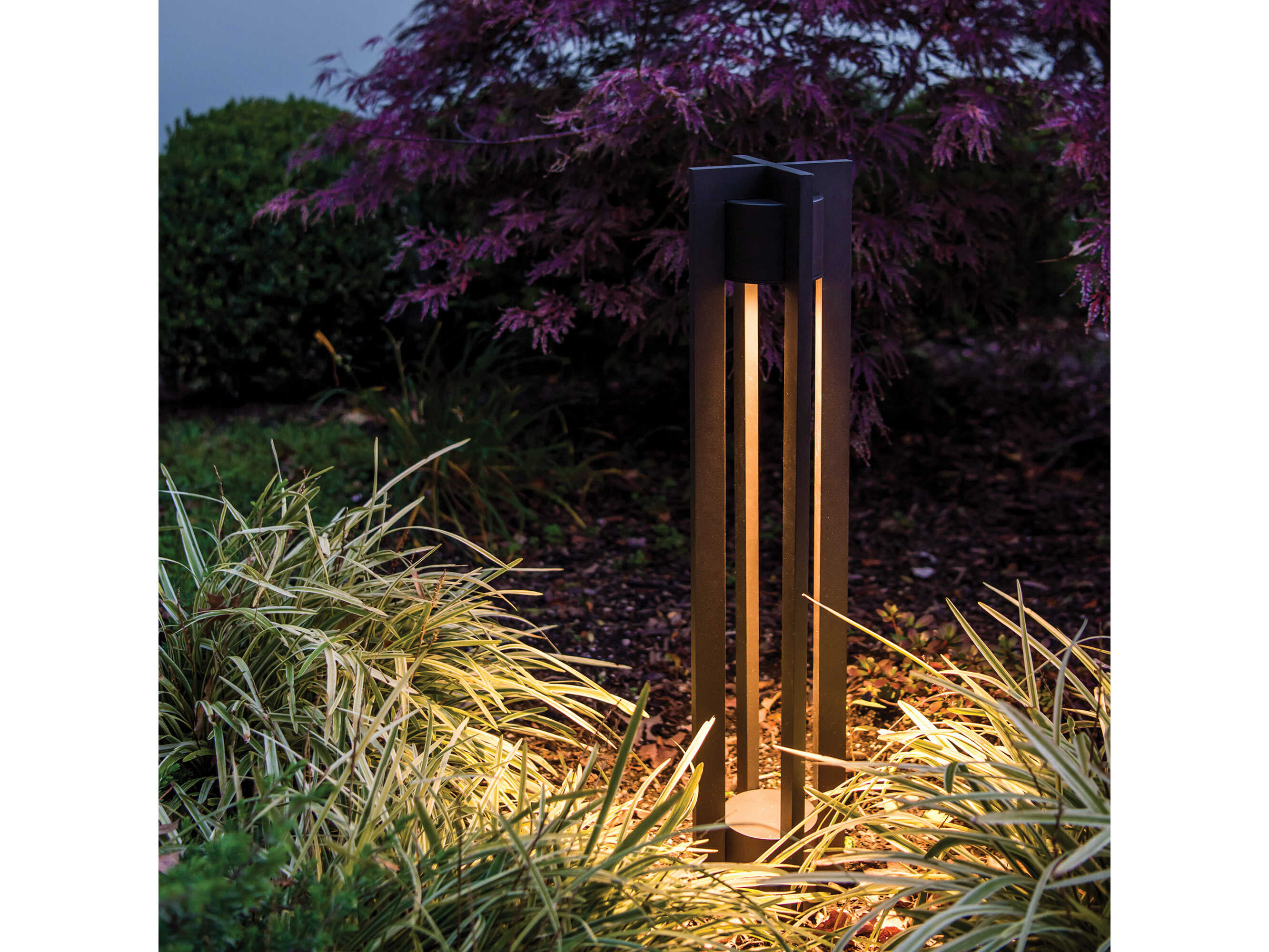 WAC Lighting Chamber 1-Light Outdoor Bollard Light | WAC6633BK